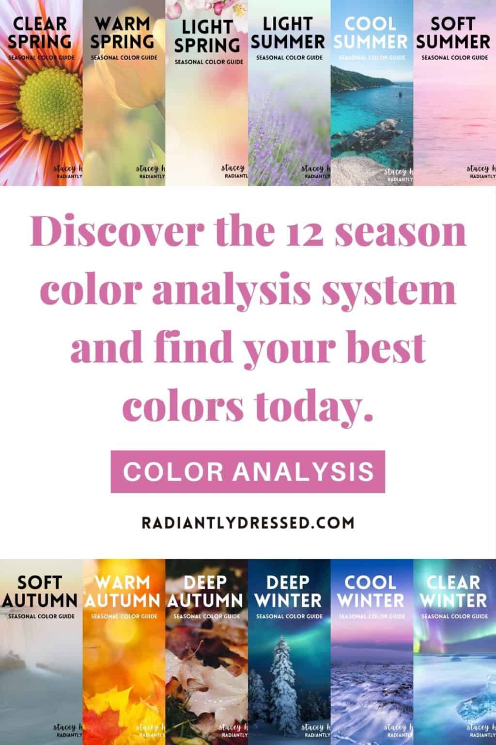 12 Season Color Analysis: Explore the 12 Seasons at Radiantly Dressed ...