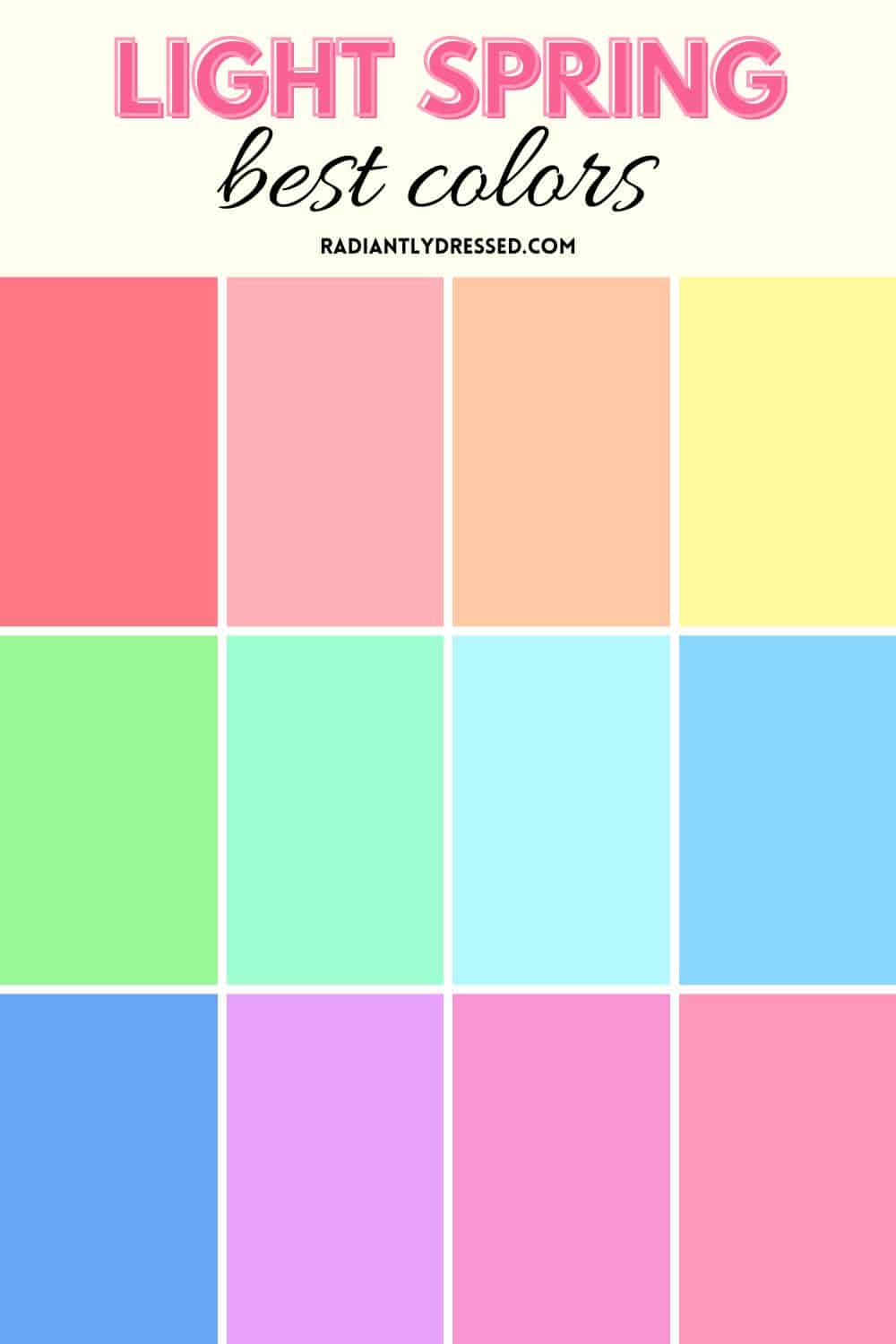 Light Spring: Color Palette and Wardrobe Guide for 2025 at Radiantly ...